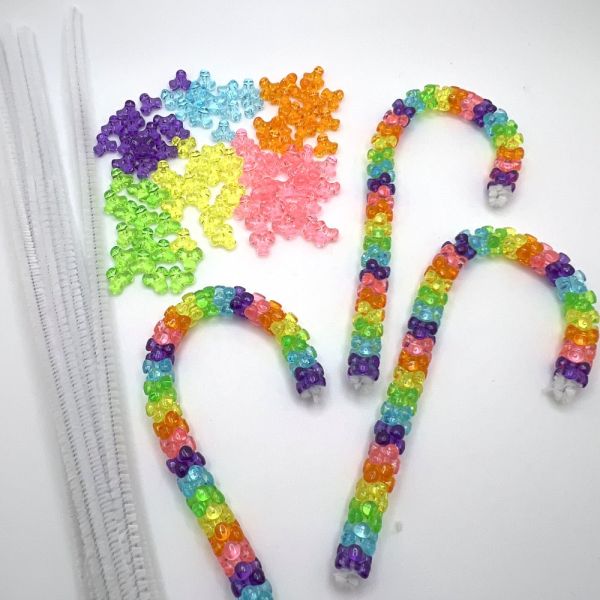 Tri-Bead Candy Cane Ornament Kit, Rainbow Colors (Kit) | Bea